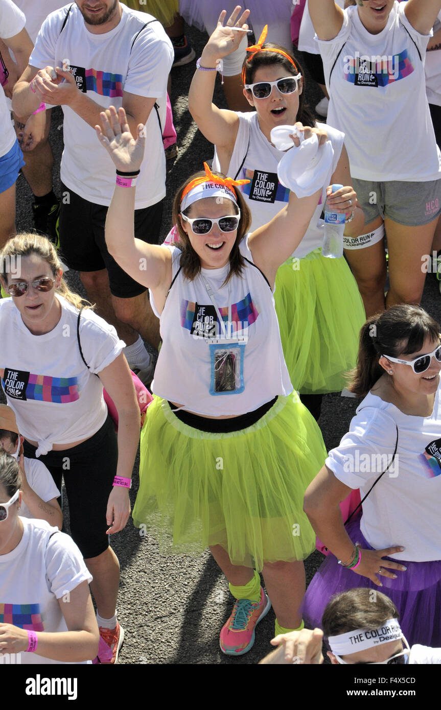 Color Run Festival in Barcelona Stock Photo - Alamy