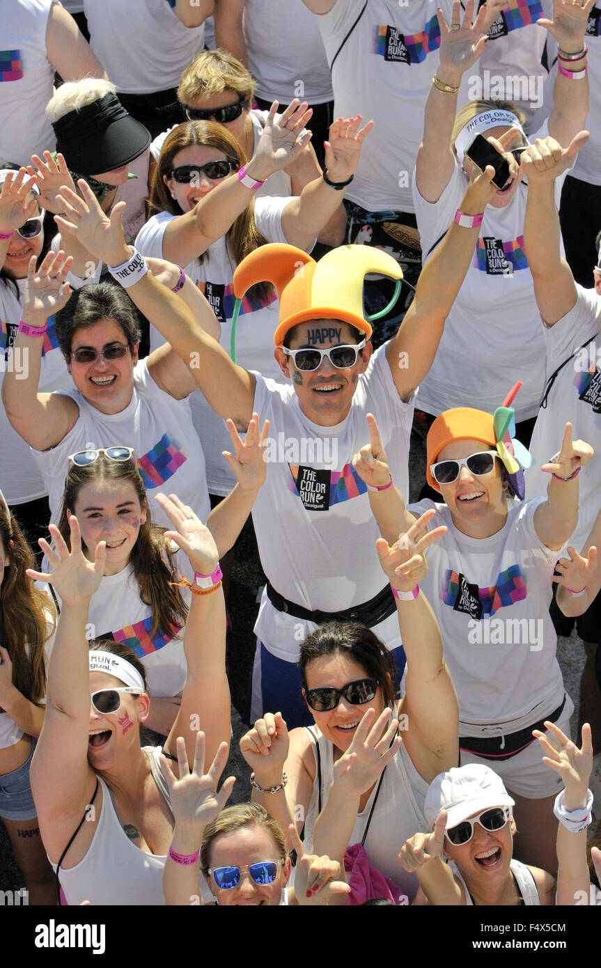 Color Run Festival in Barcelona Stock Photo - Alamy