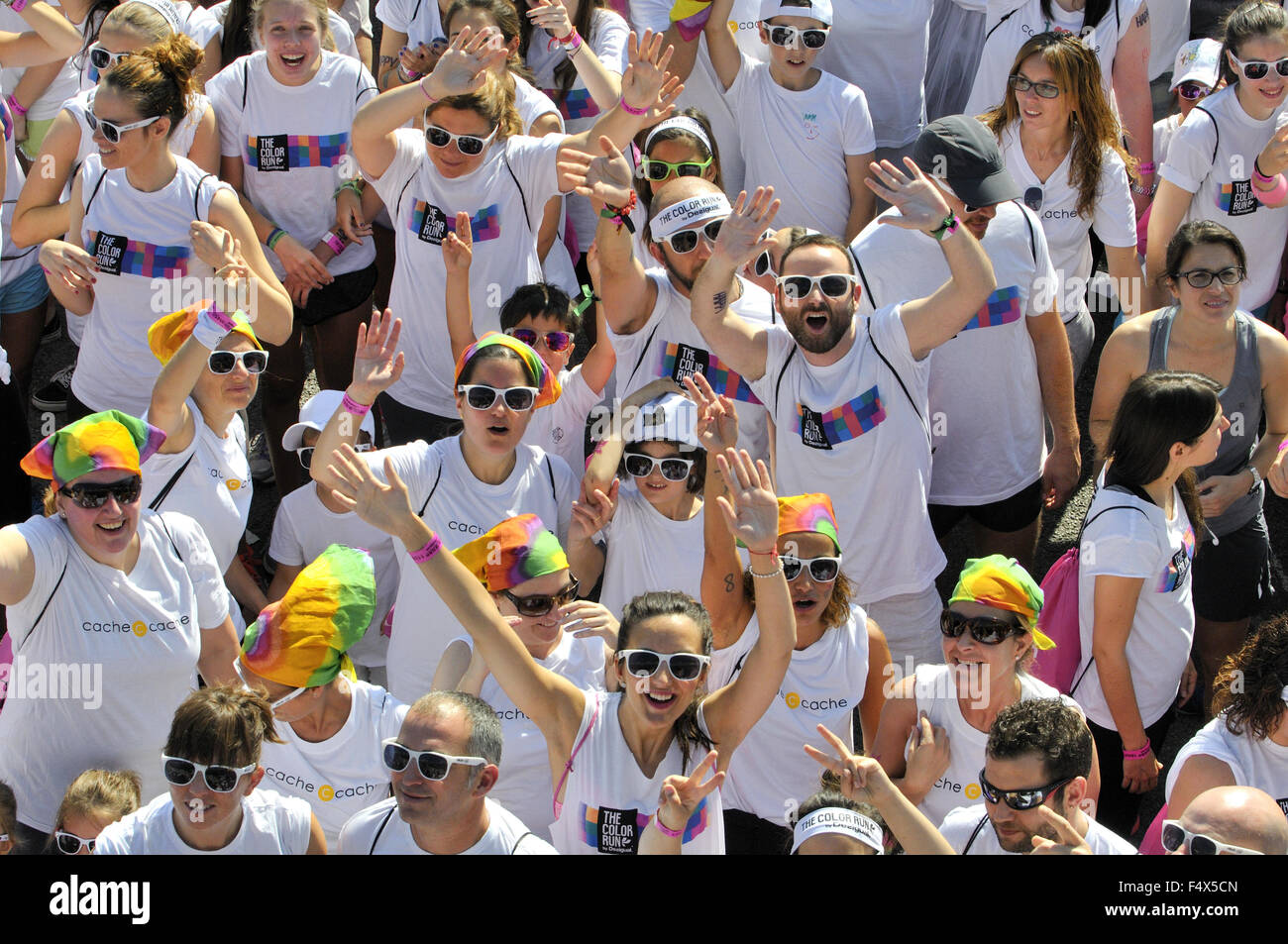 Color Run Festival in Barcelona Stock Photo - Alamy