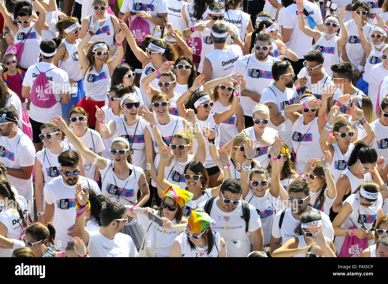 Color Run Festival in Barcelona Stock Photo - Alamy