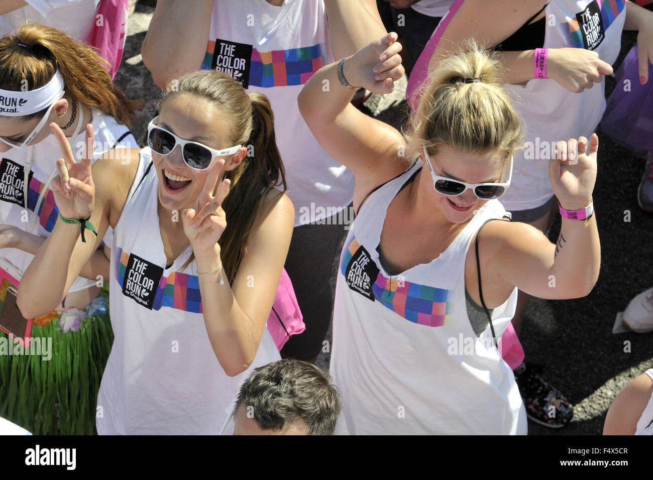 Color Run Festival in Barcelona Stock Photo - Alamy