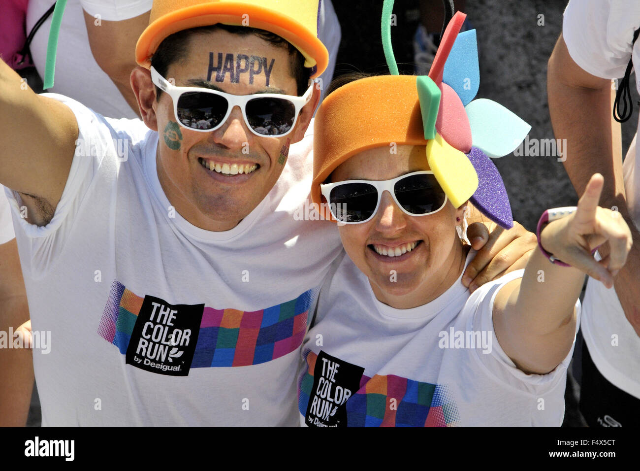 Color Run Festival in Barcelona Stock Photo - Alamy