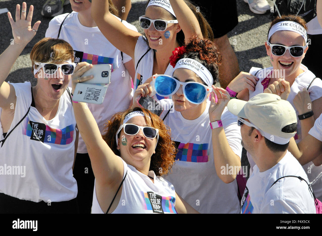 Color Run Festival in Barcelona Stock Photo - Alamy