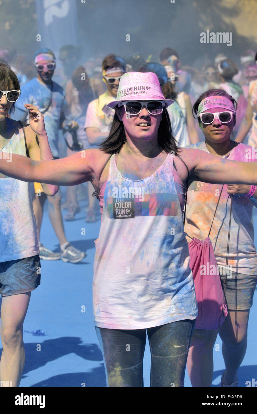 Color Run Festival in Barcelona Stock Photo - Alamy