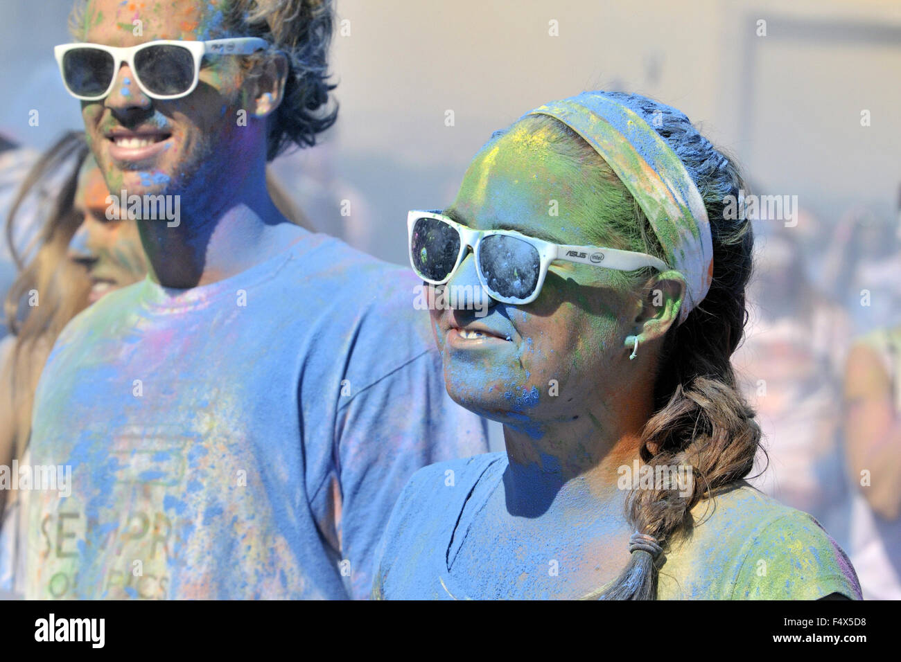 Color Run Festival in Barcelona Stock Photo - Alamy