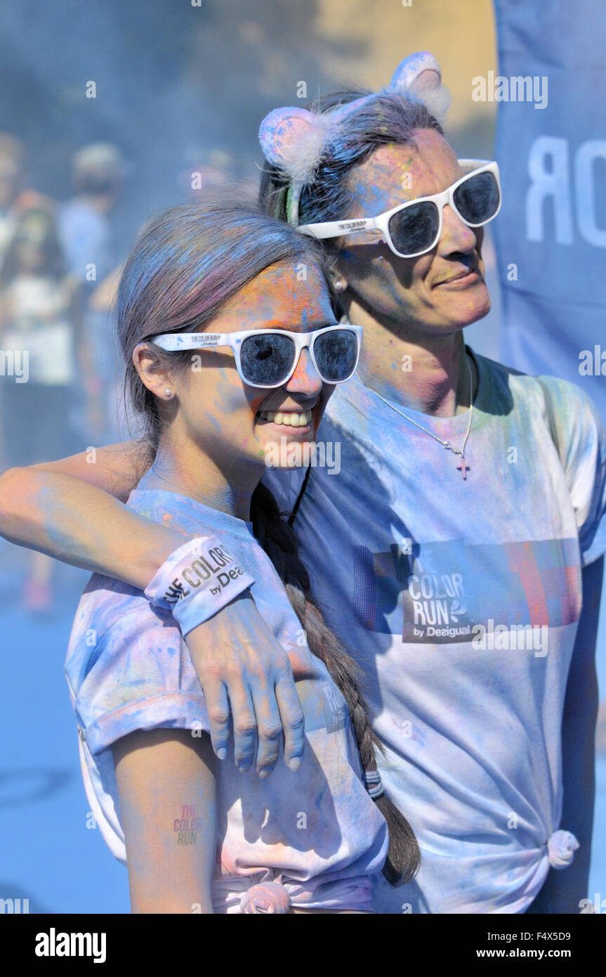Color Run Festival in Barcelona Stock Photo - Alamy