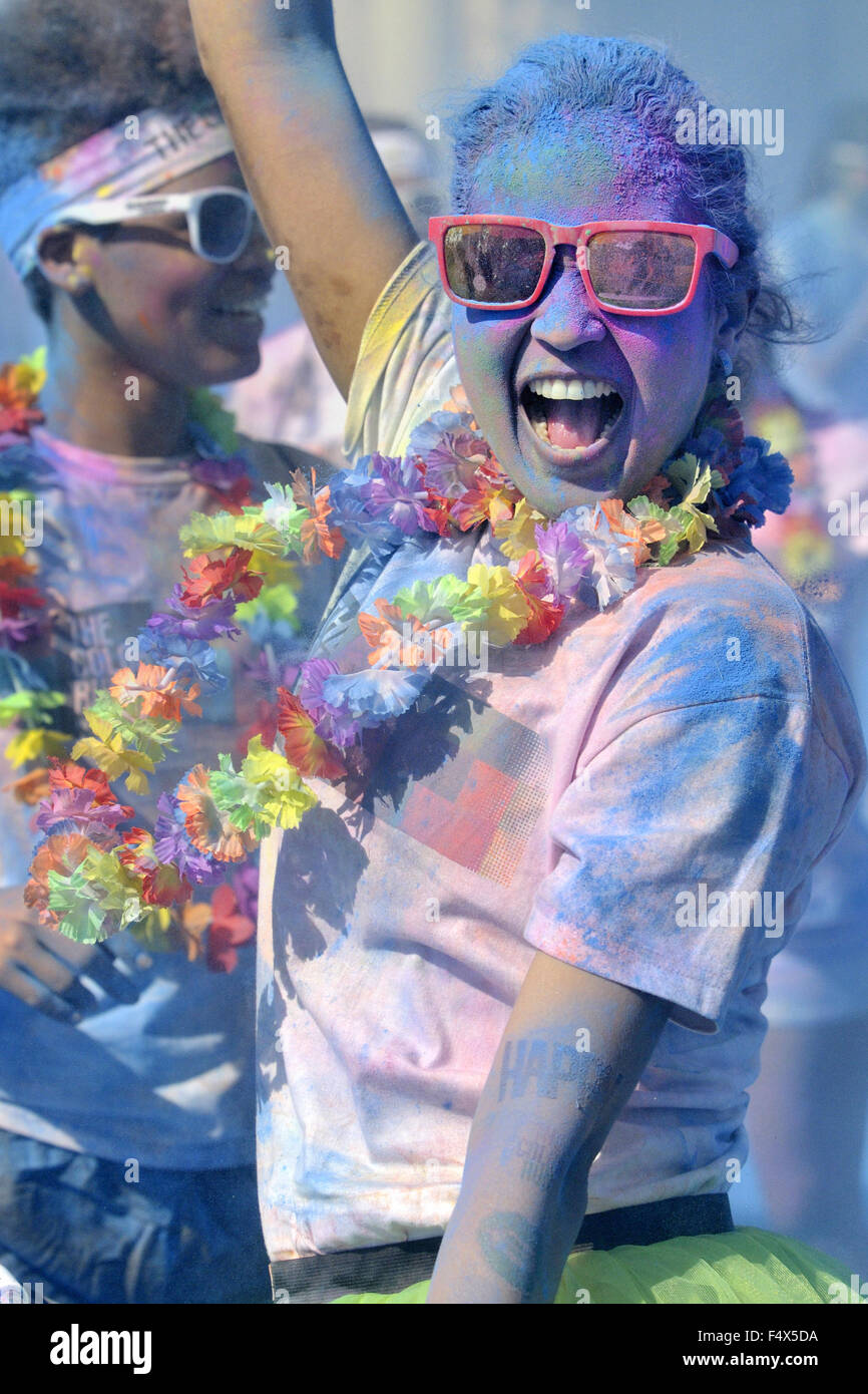 Color Run Festival in Barcelona Stock Photo - Alamy