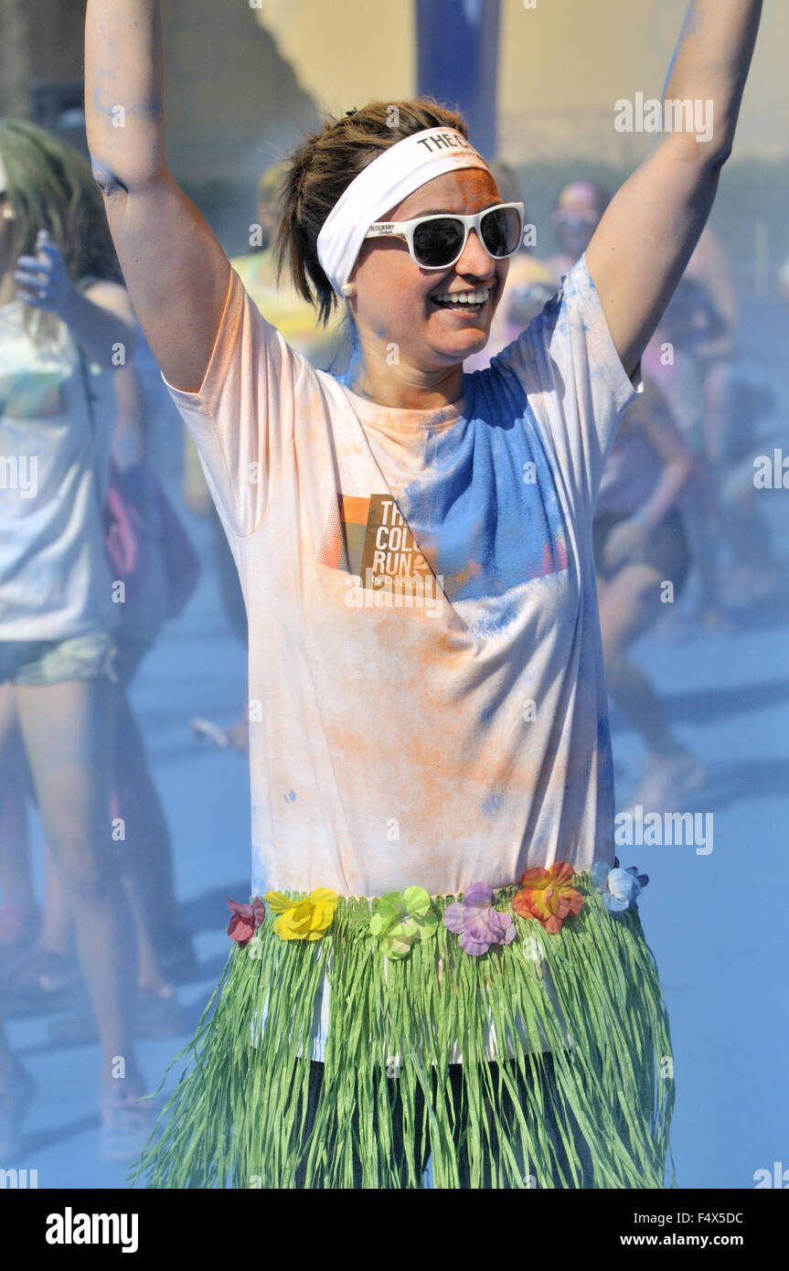 Color Run Festival in Barcelona Stock Photo - Alamy