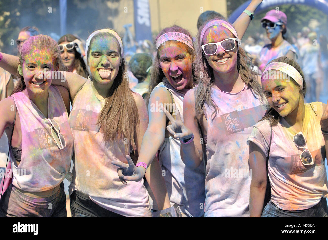 Color Run Festival in Barcelona Stock Photo - Alamy