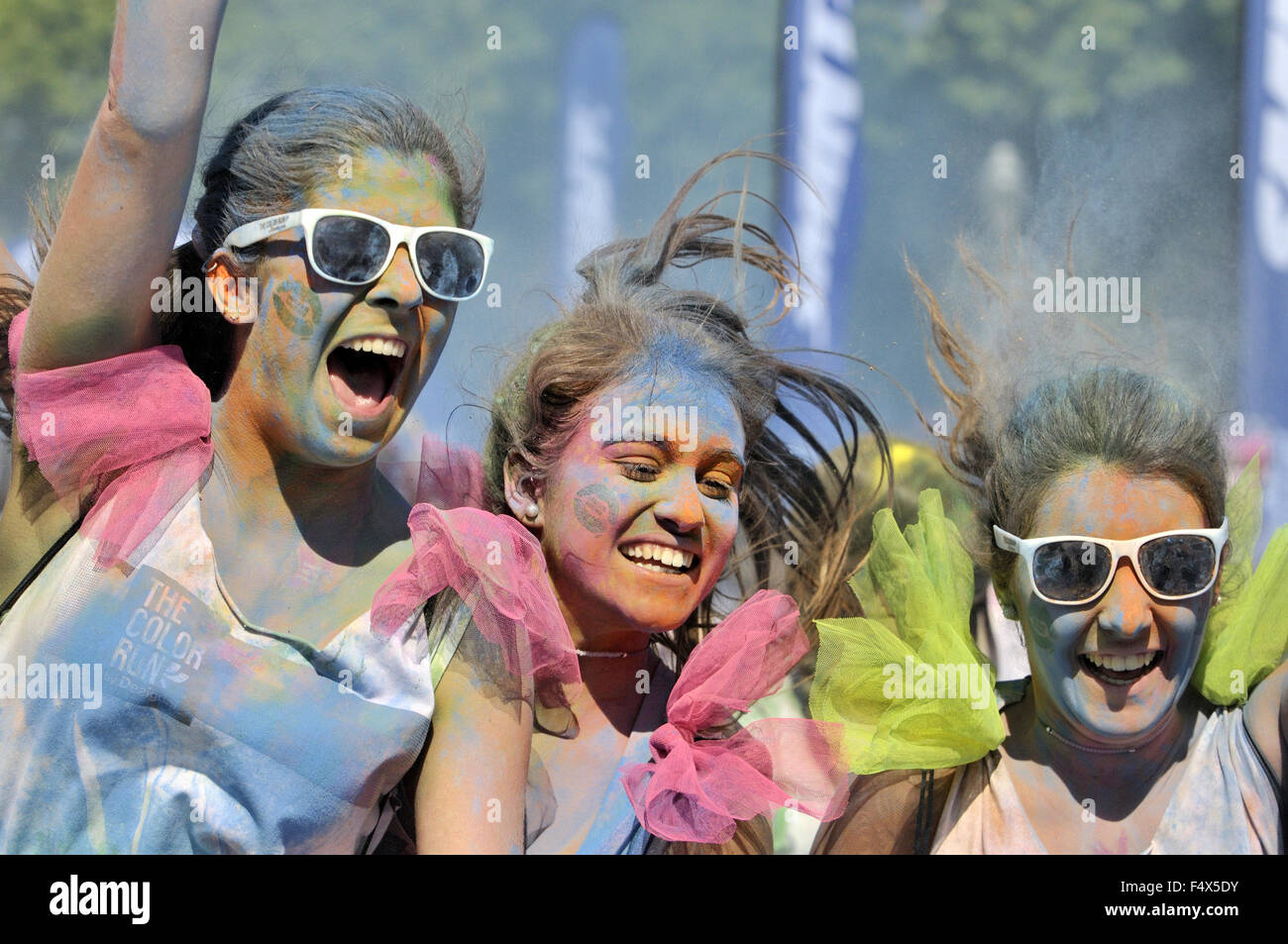 Color Run Festival in Barcelona Stock Photo - Alamy