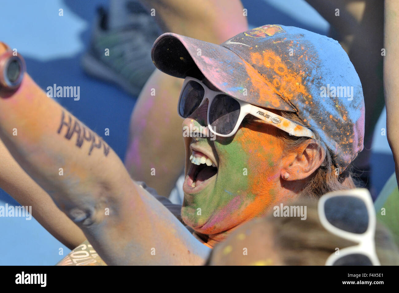 Color Run Festival in Barcelona Stock Photo - Alamy