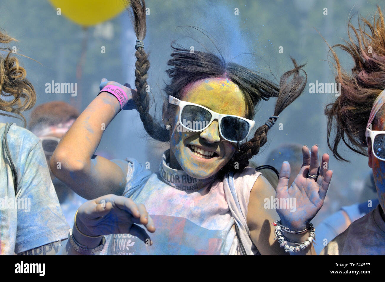Color Run Festival in Barcelona Stock Photo - Alamy