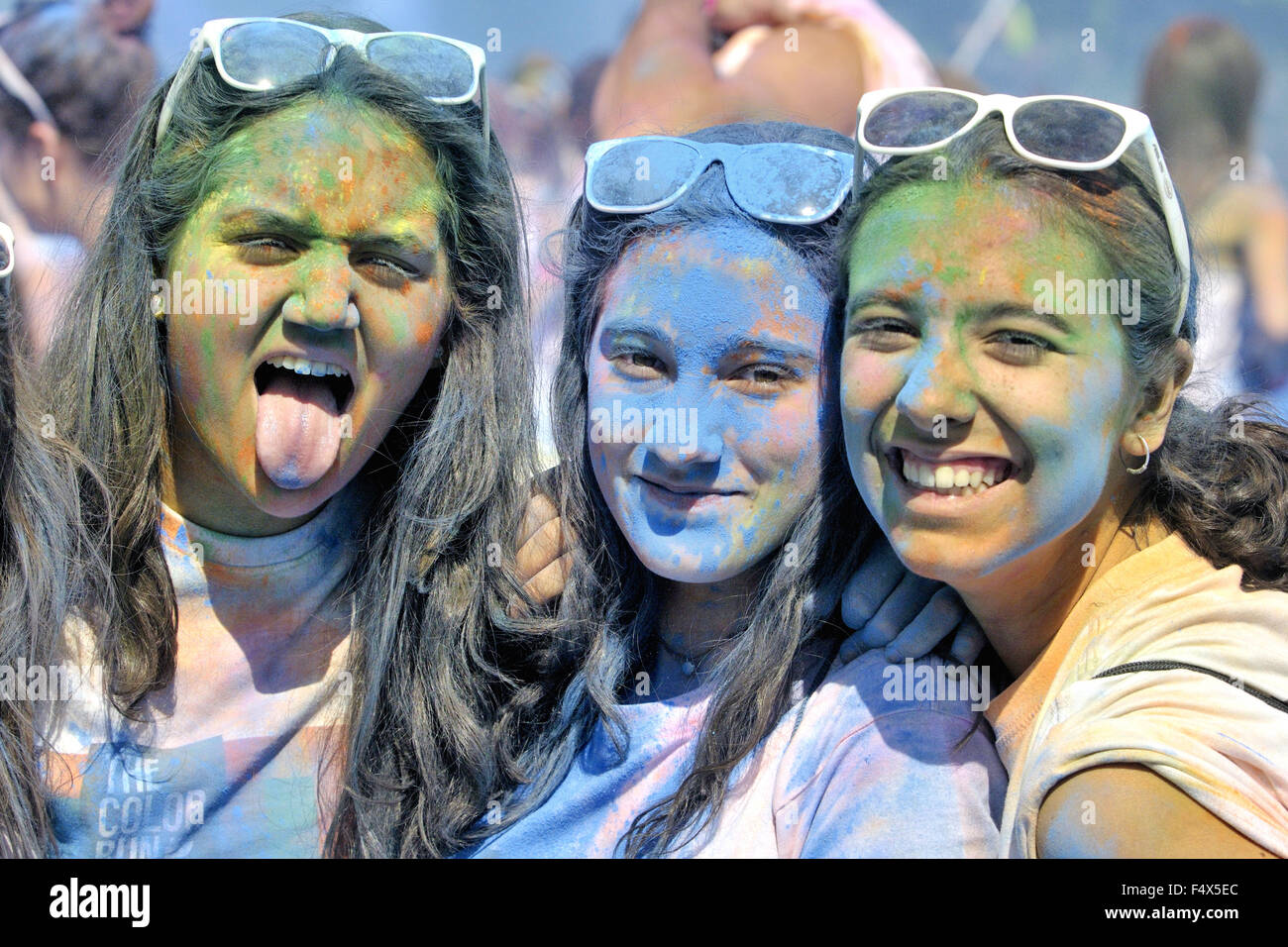 Color Run Festival in Barcelona Stock Photo - Alamy