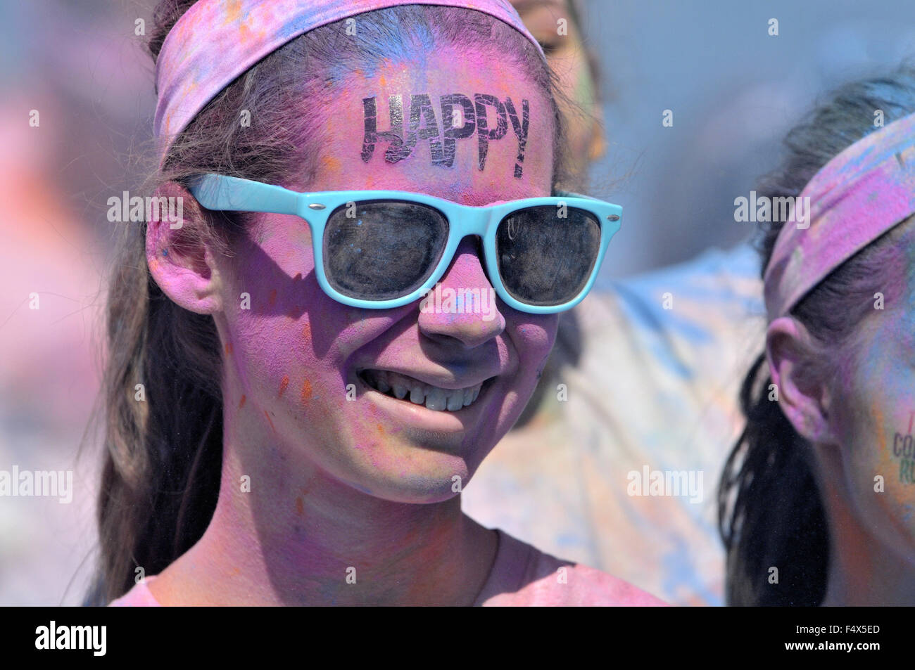 Color Run Festival in Barcelona Stock Photo - Alamy