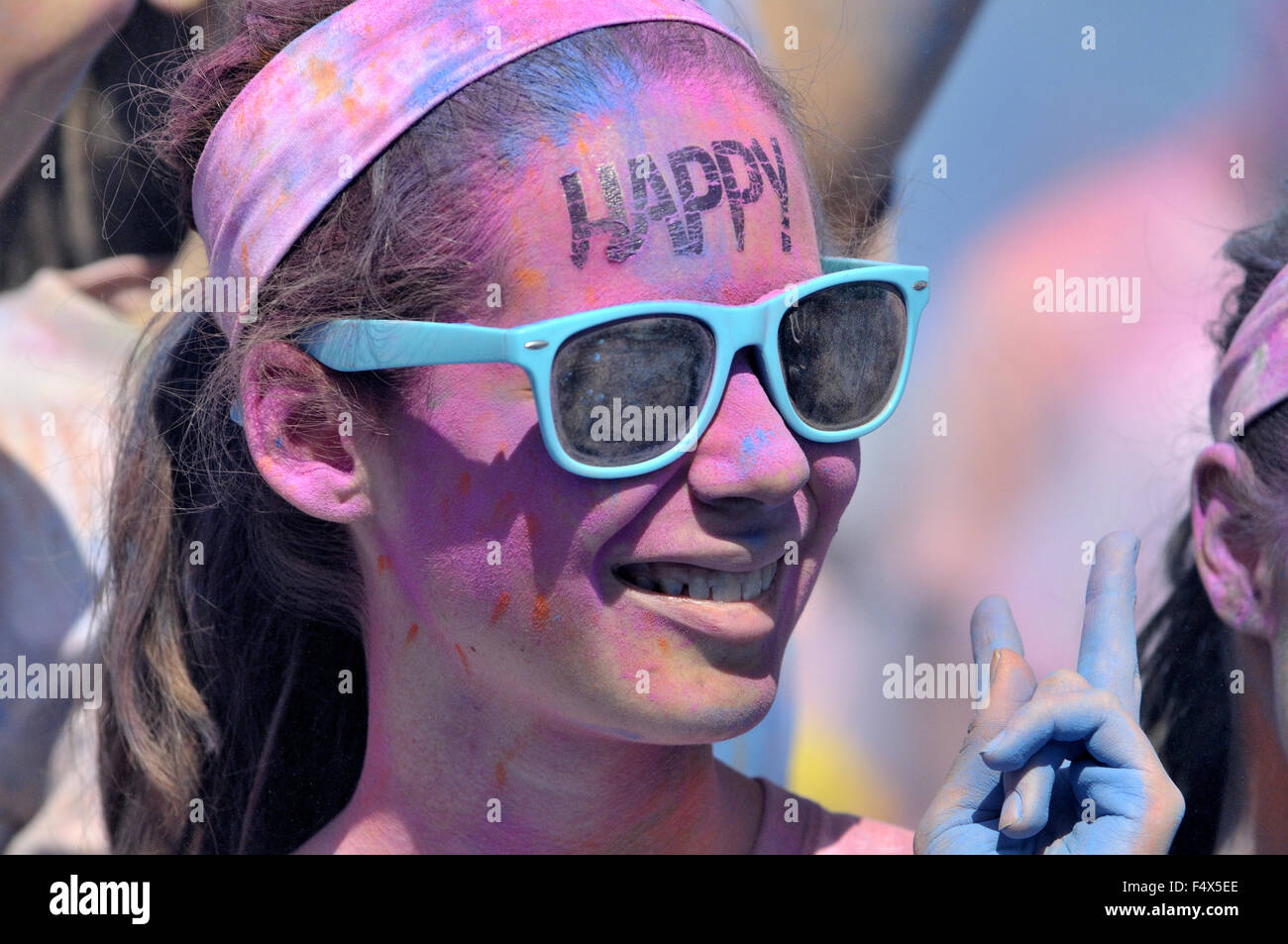 Color Run Festival in Barcelona Stock Photo - Alamy