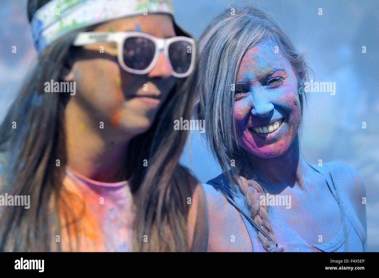 Color Run Festival in Barcelona Stock Photo - Alamy