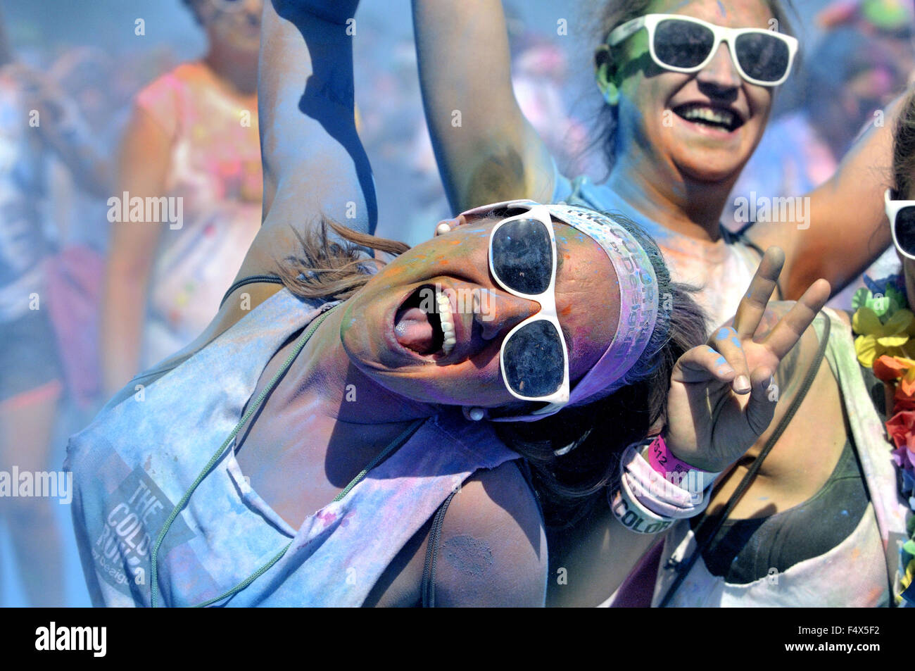 Color Run Festival in Barcelona Stock Photo - Alamy