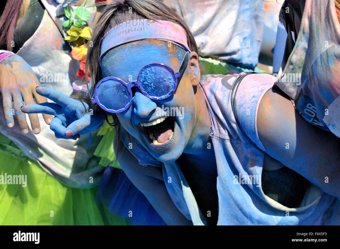 Color Run Festival in Barcelona Stock Photo - Alamy