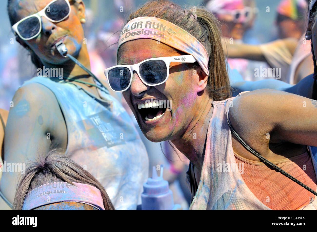 Color Run Festival in Barcelona Stock Photo - Alamy