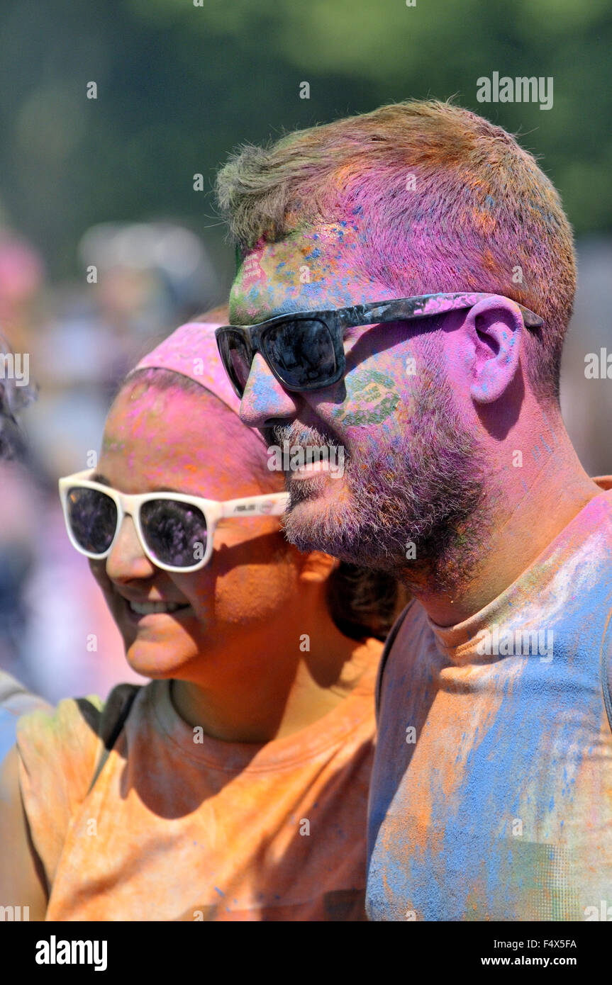 Color Run Festival in Barcelona Stock Photo - Alamy