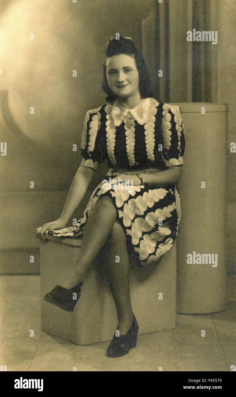 Portrait of a woman with an eccentric fancy dress, Italy Stock Photo ...