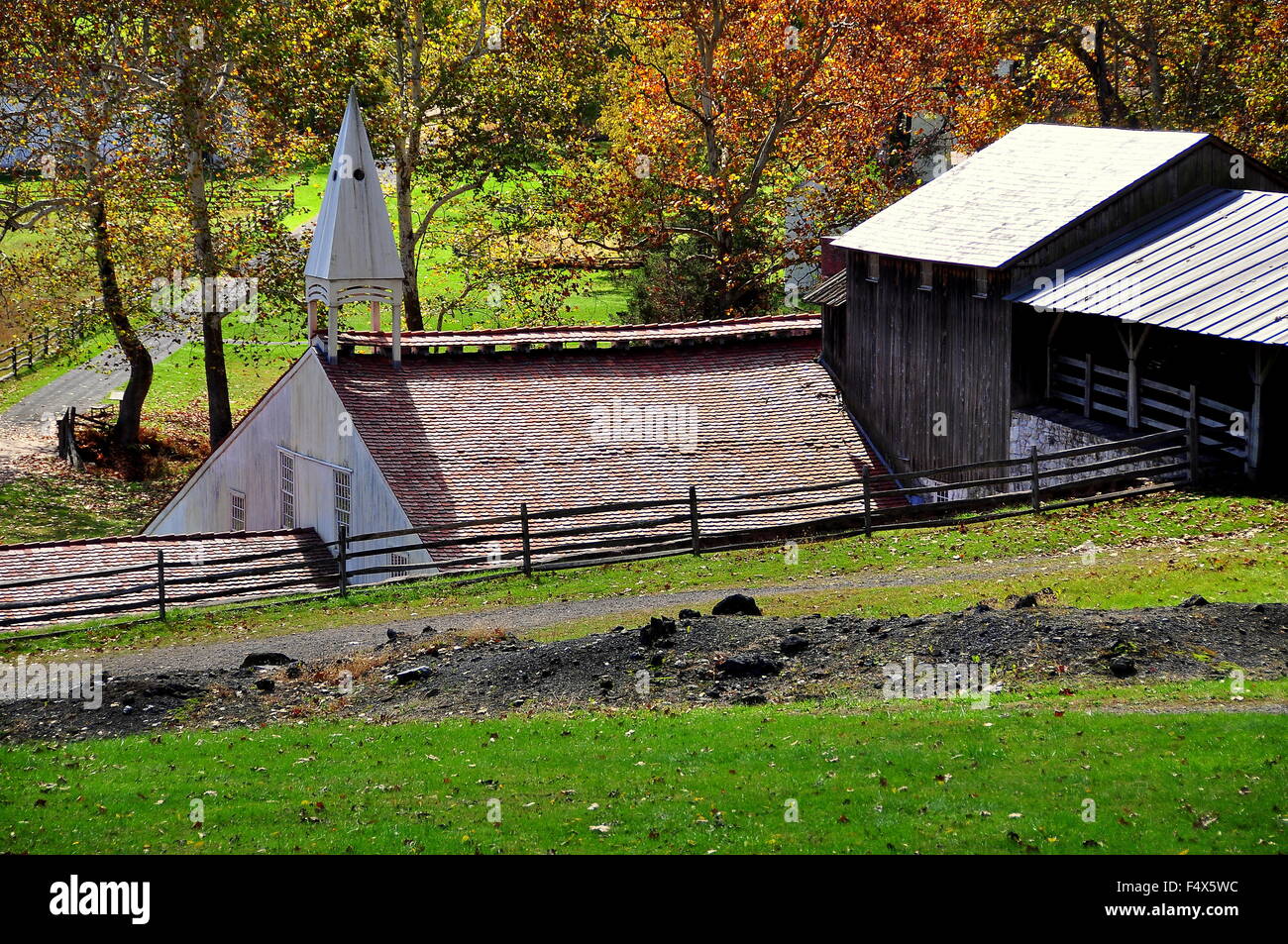 Hopewell Furnace, Pennsylvania: The Cast House with its distinctive ...
