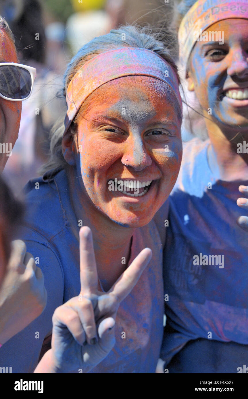 Color Run Festival in Barcelona Stock Photo - Alamy