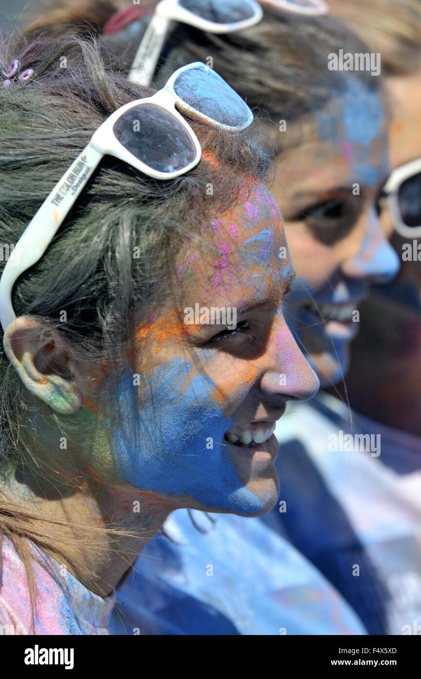 Color Run Festival in Barcelona Stock Photo - Alamy