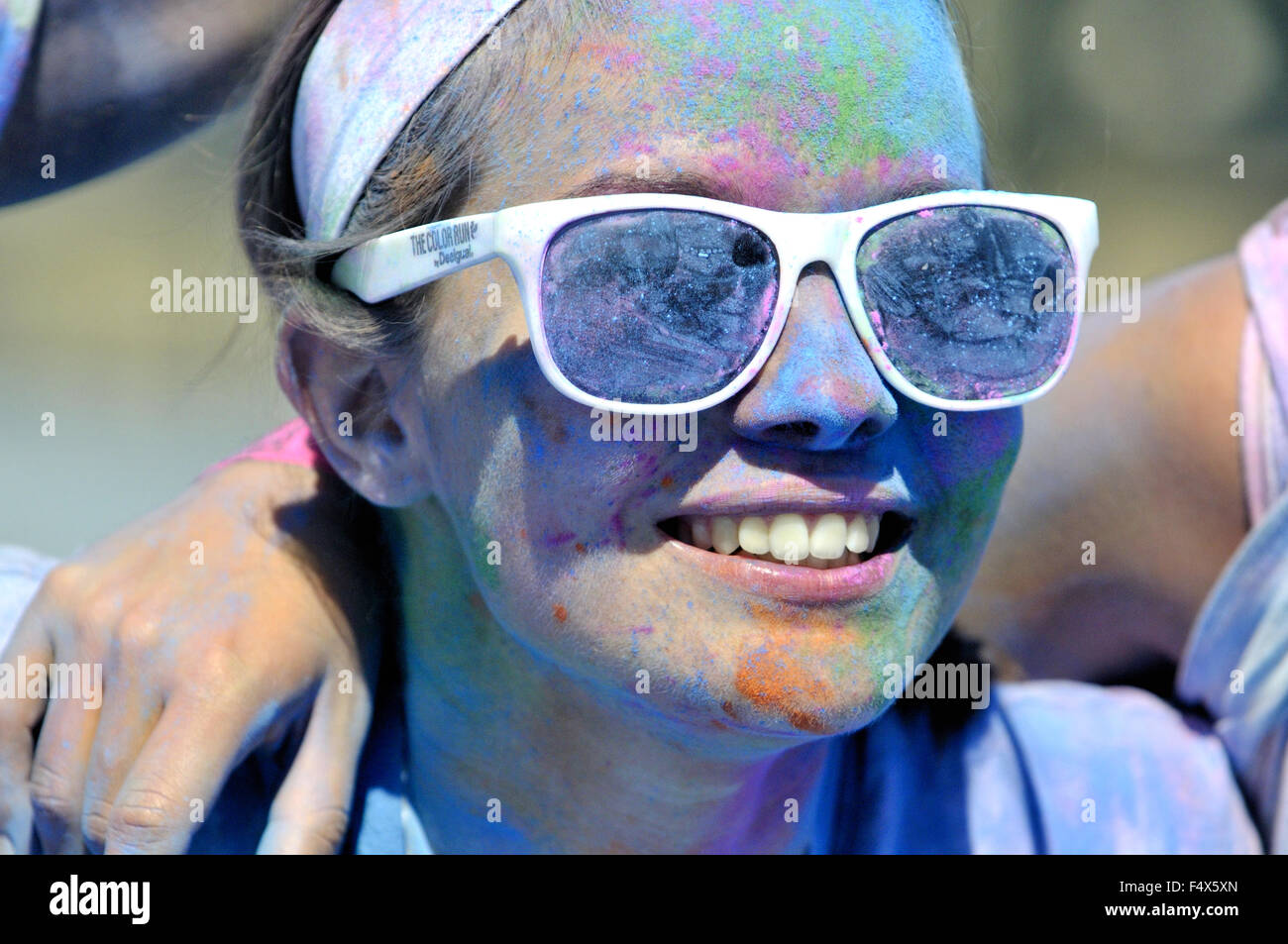 Color Run Festival in Barcelona Stock Photo - Alamy