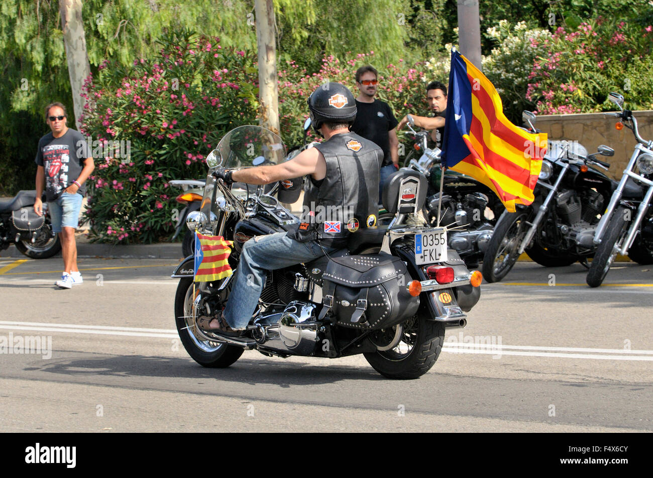 Harley Davidson motorcycles concentration. Barcelona. Catalonia. Spain ...