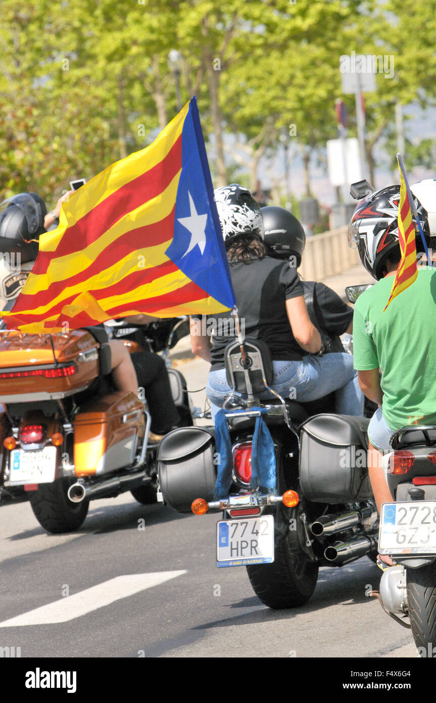 Harley Davidson motorcycles concentration. Barcelona. Catalonia. Spain ...