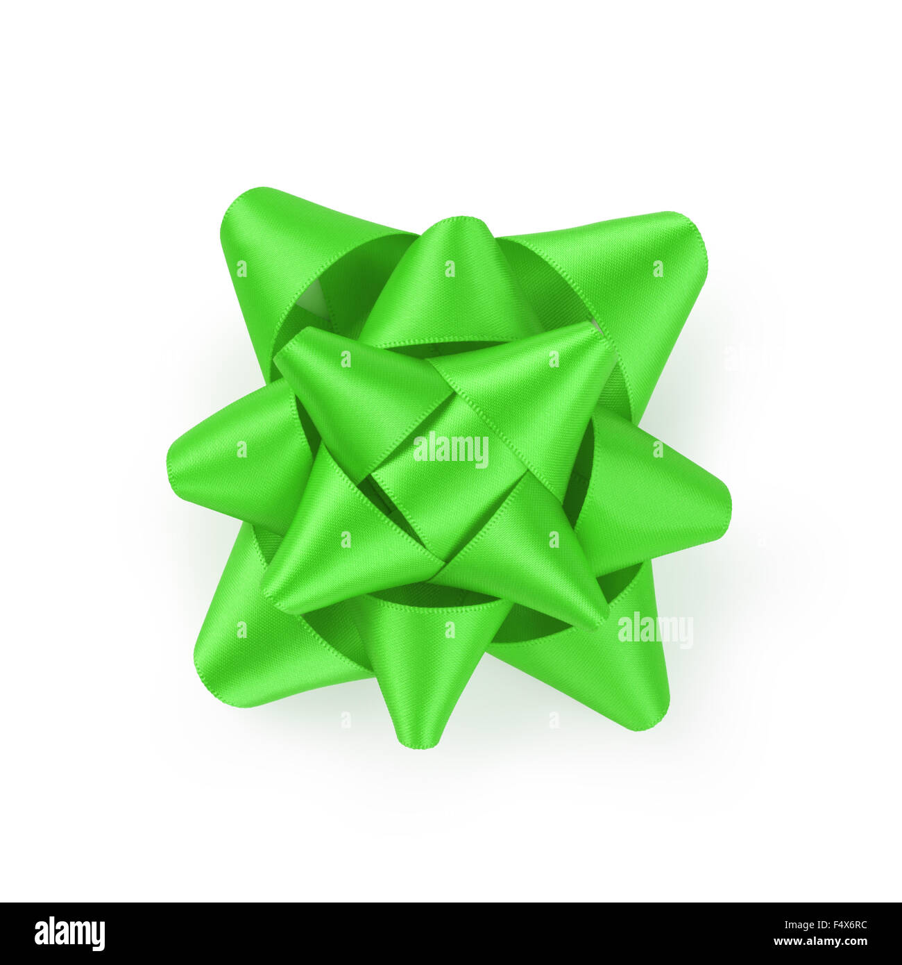 green ribbon gift bow isolated on white Stock Photo - Alamy