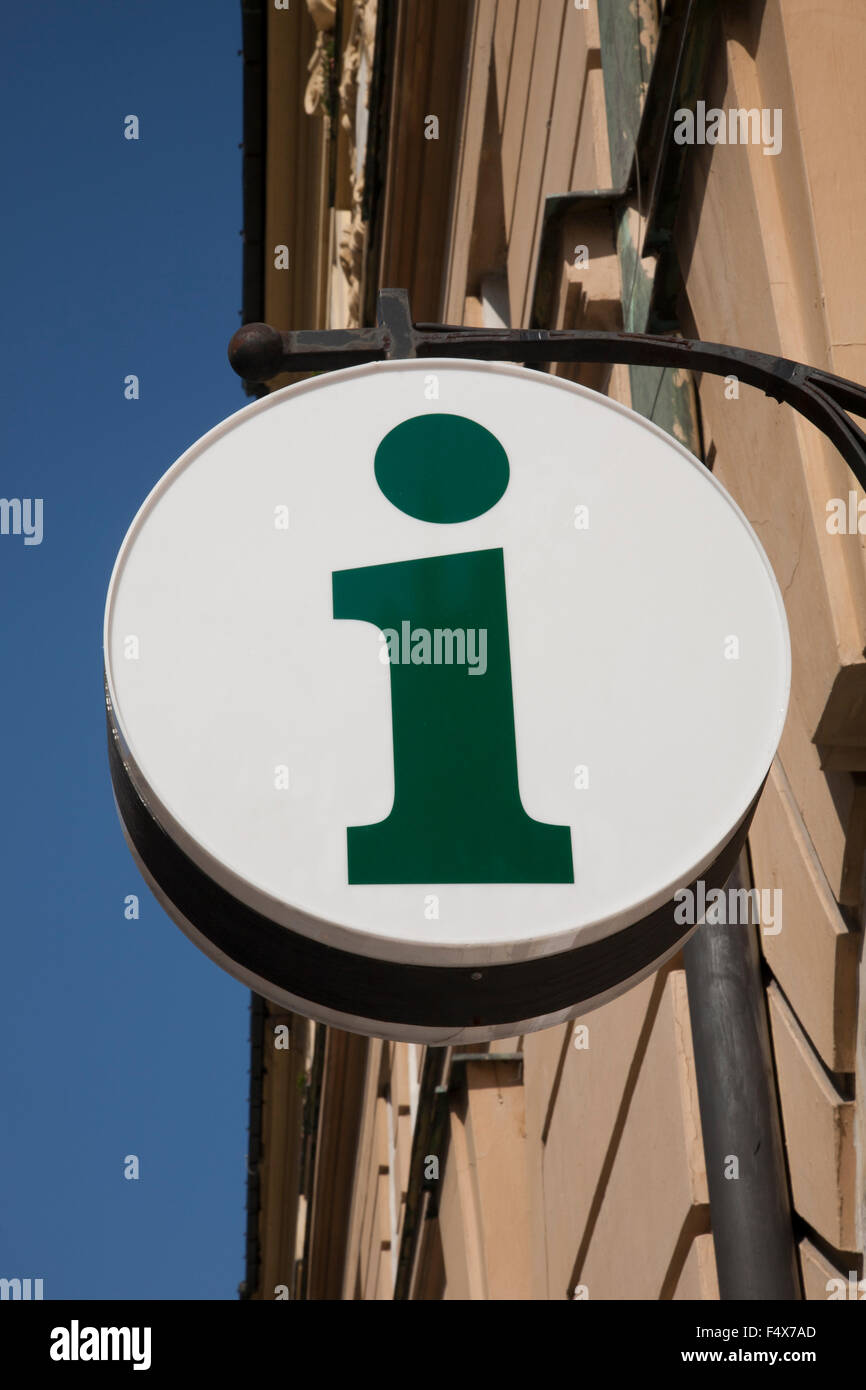 Information Sign against Blue Sky Background Stock Photo - Alamy