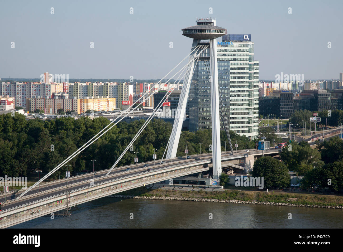 Most SNP Bridge with River Danube, Bratislava; Slovakia Stock Photo - Alamy