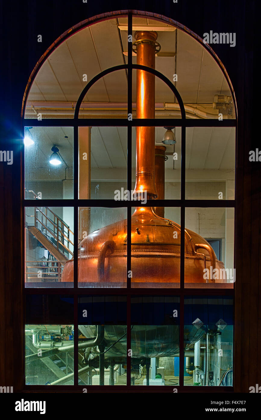 Traditional copper distillery tanks in a beer brewery Stock Photo - Alamy