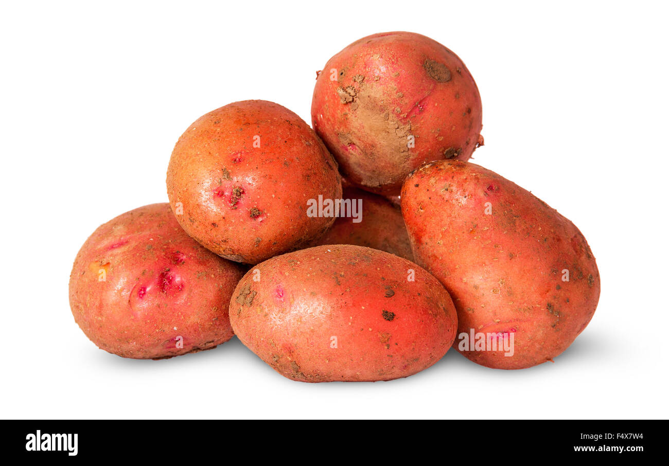 Pile of dirty potatoes isolated on white background Stock Photo - Alamy