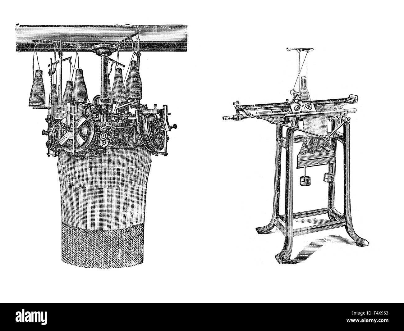 Automated knitting machine Black and White Stock Photos & Images - Alamy