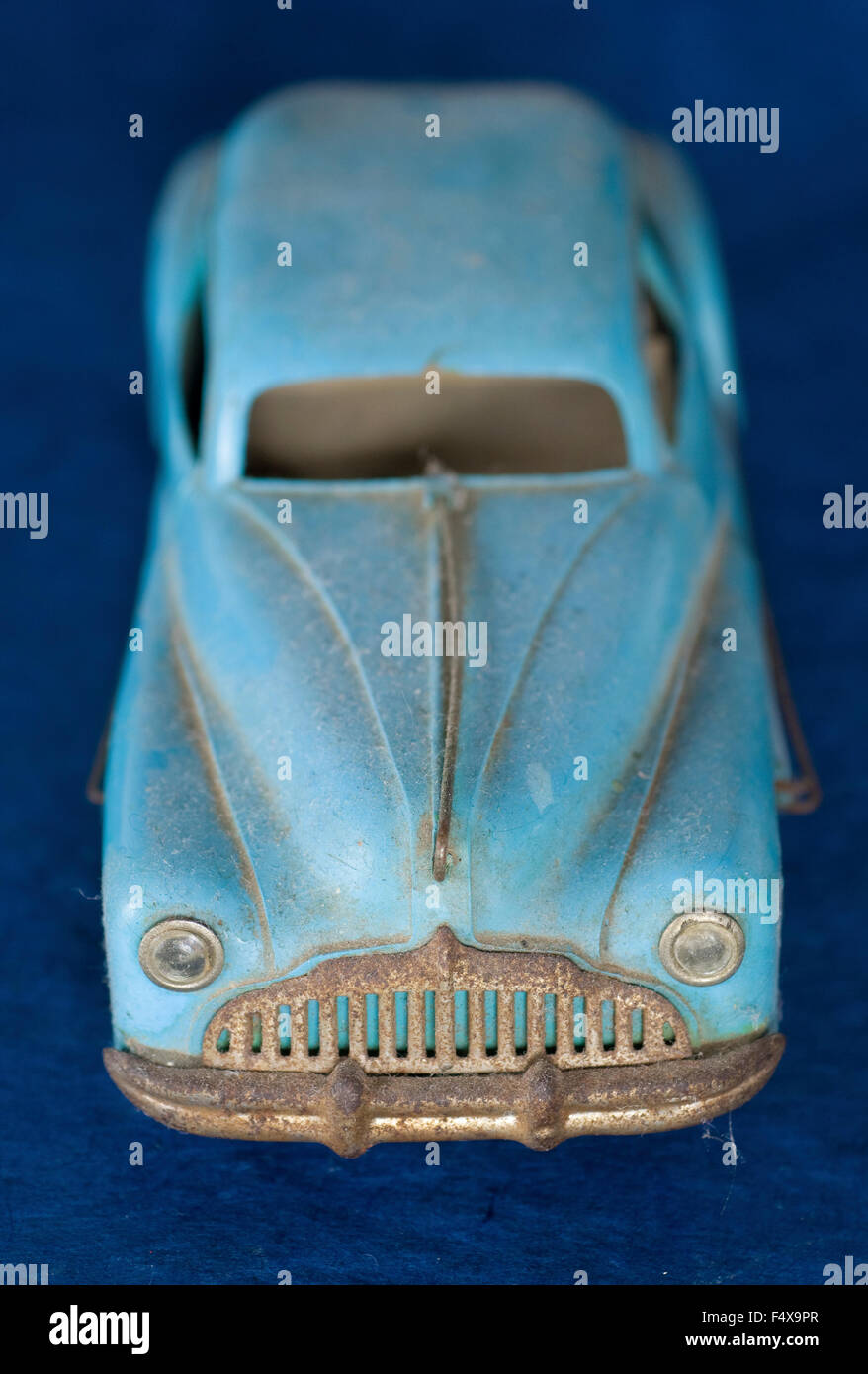 Old blue model car, American Stock Photo - Alamy