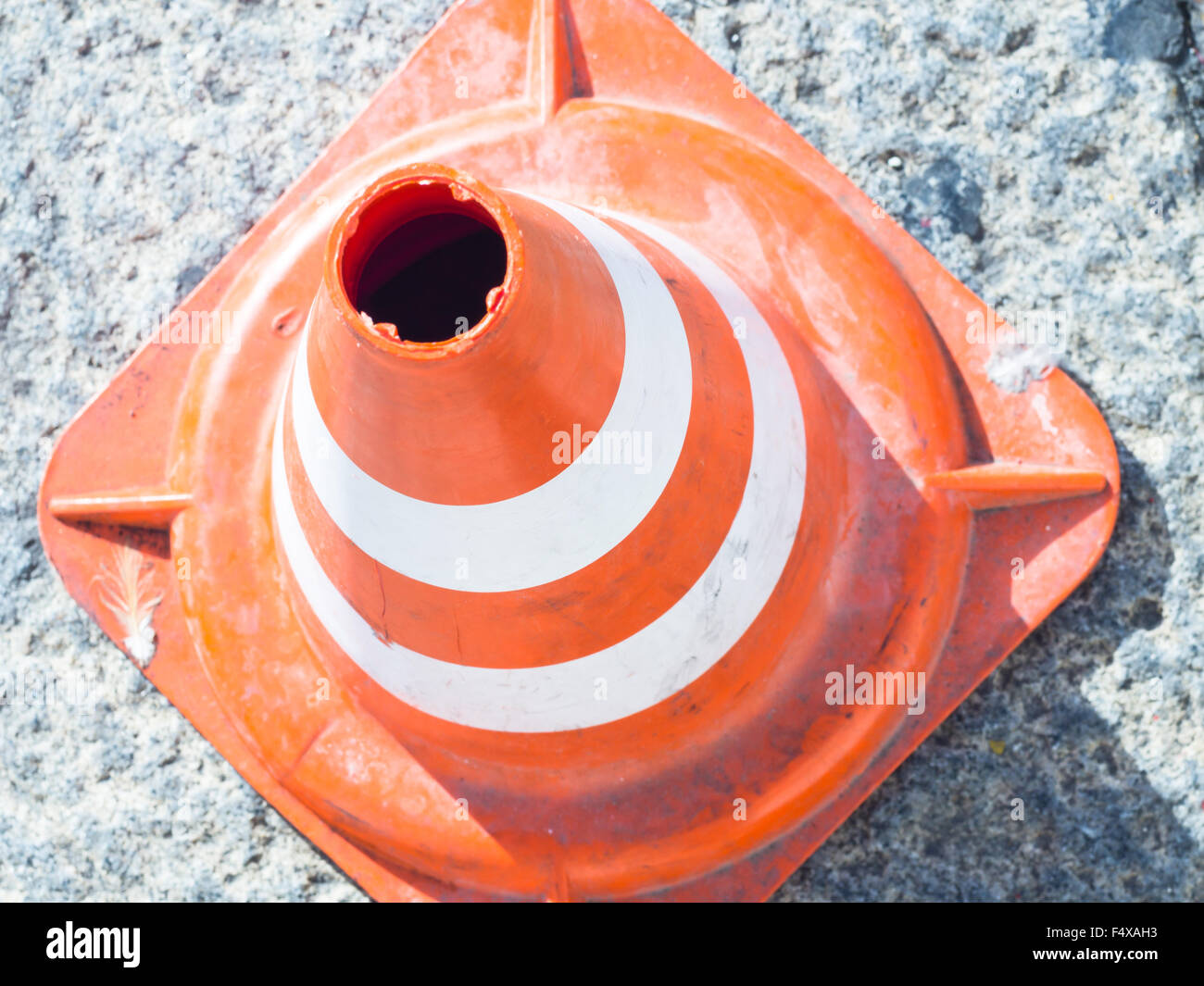 rubber traffic cone. image taken from above Stock Photo - Alamy