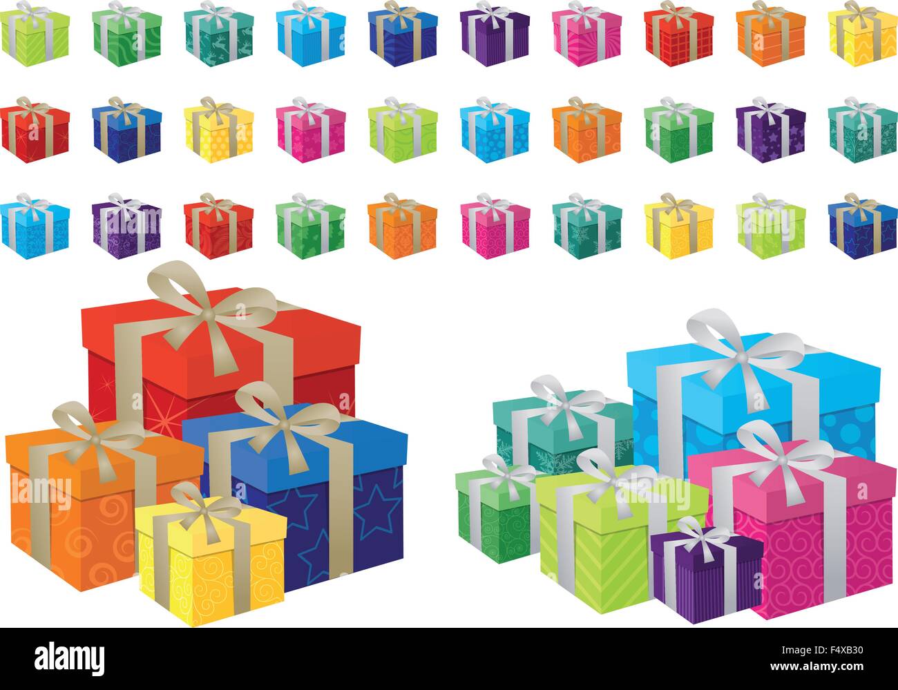 Gift box set gold Stock Vector Images - Alamy