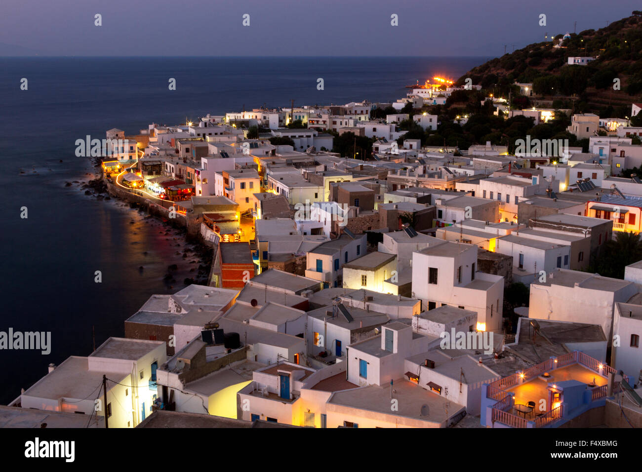 View of Mandraki village, "capital" of Nisyros volcanic island, from ...