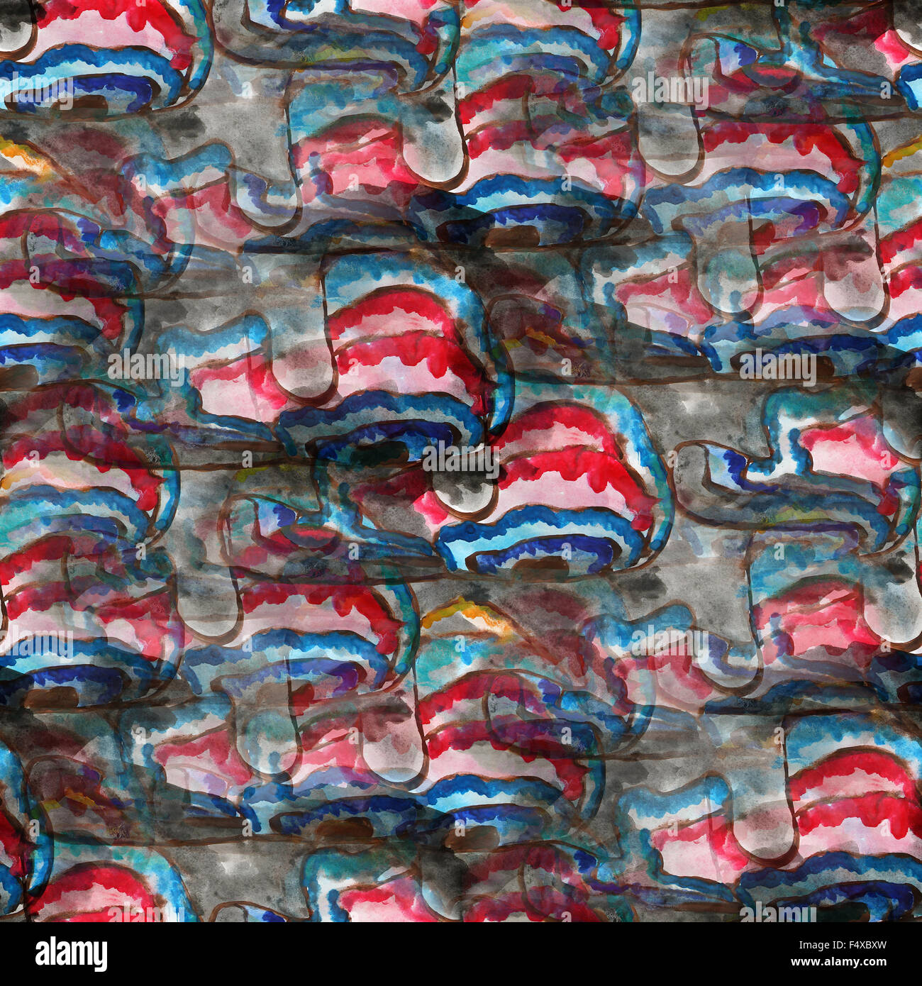 seamless black red blue swabs background watercolor color water orange ...