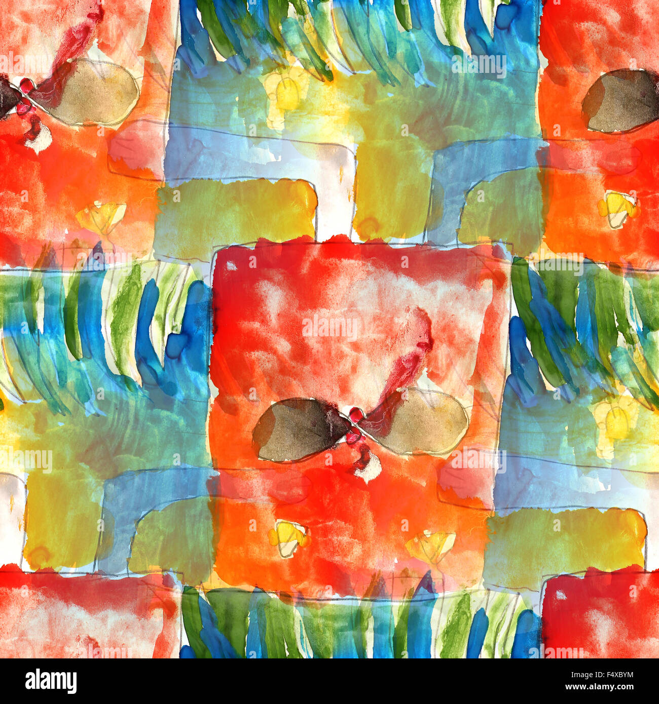 seamless swabs background red yellow watercolor color water abstract ...