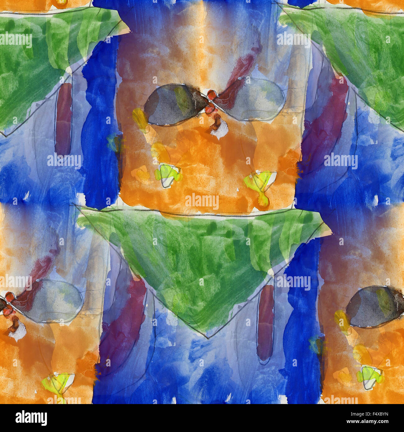 seamless swabs background green brown blue watercolor color water ...