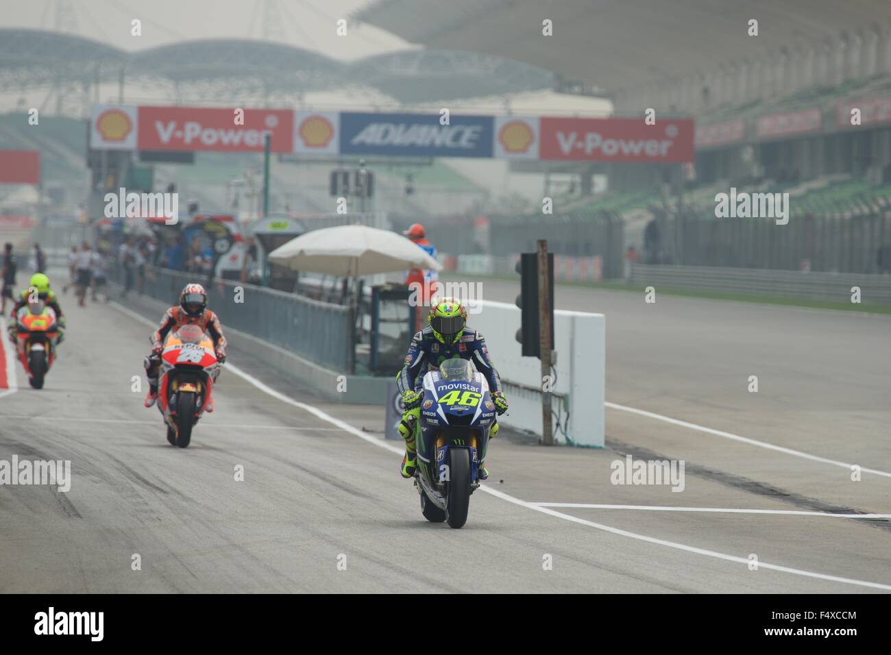 Sepang Circuit, Malaysia. 23rd Oct, 2015. Valentino Rossi and Dani ...