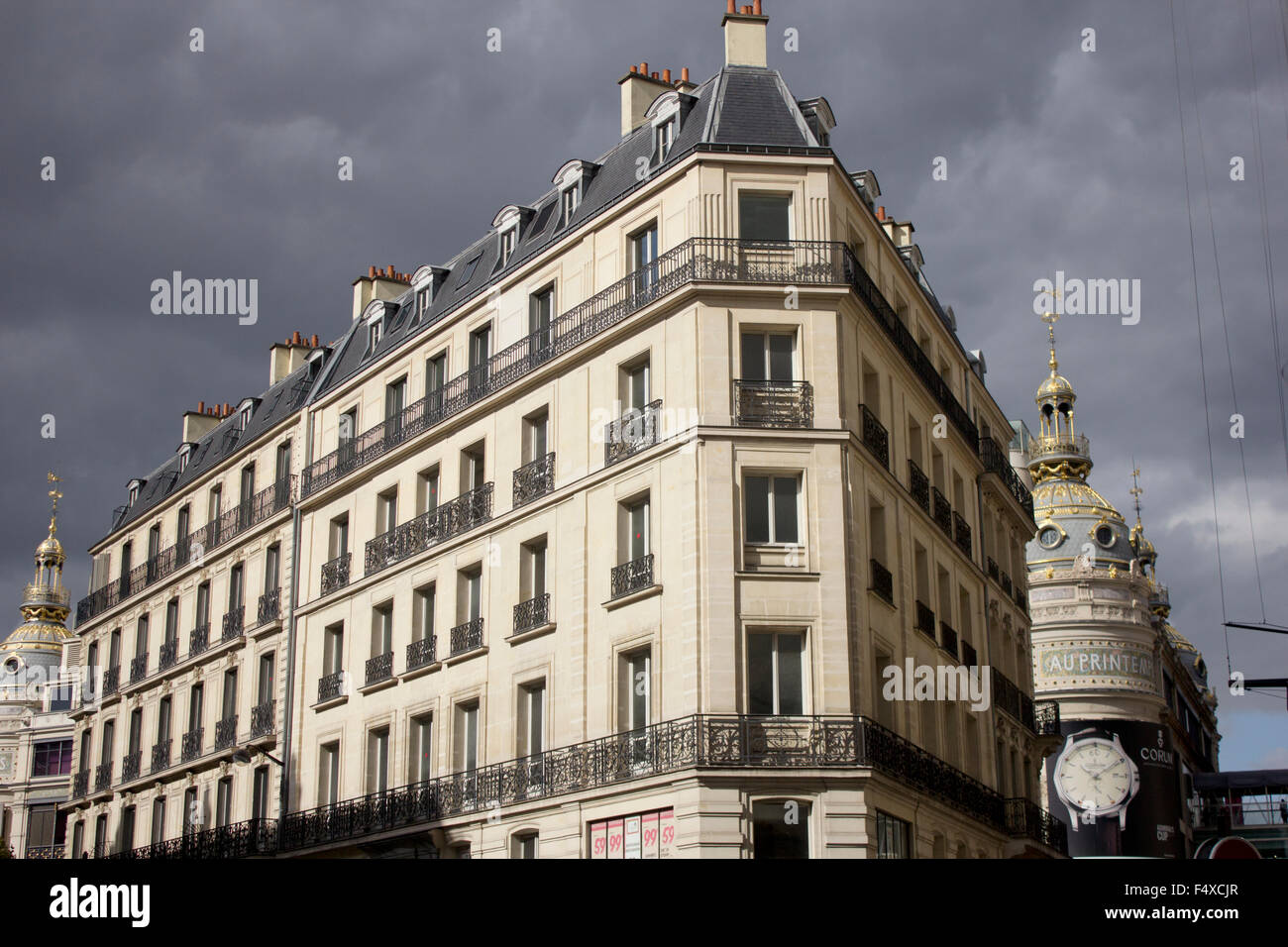 19th c. Second Empire architecture in the Opera District of Paris, with ...