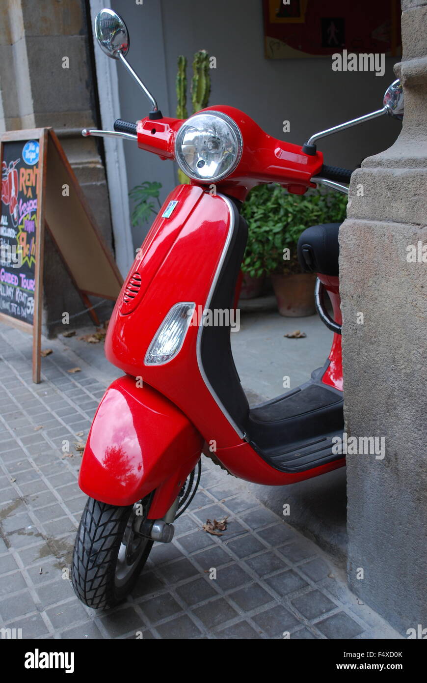 Old red scooter hi-res stock photography and images - Alamy