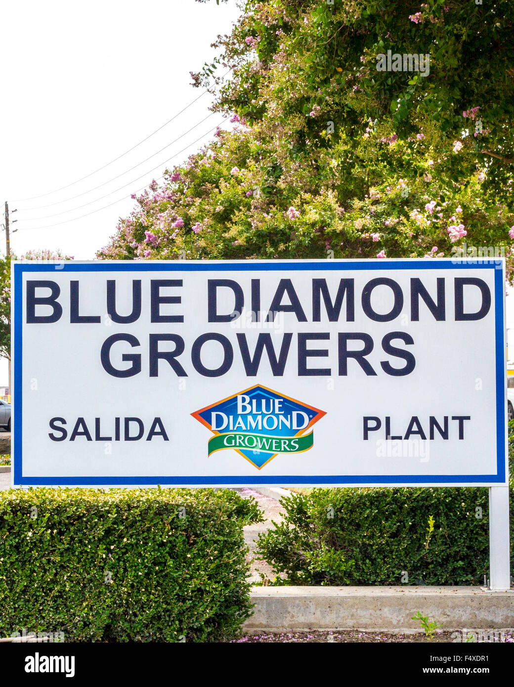 The Blue Diamond nut processing plant in Salida California Stock Photo ...