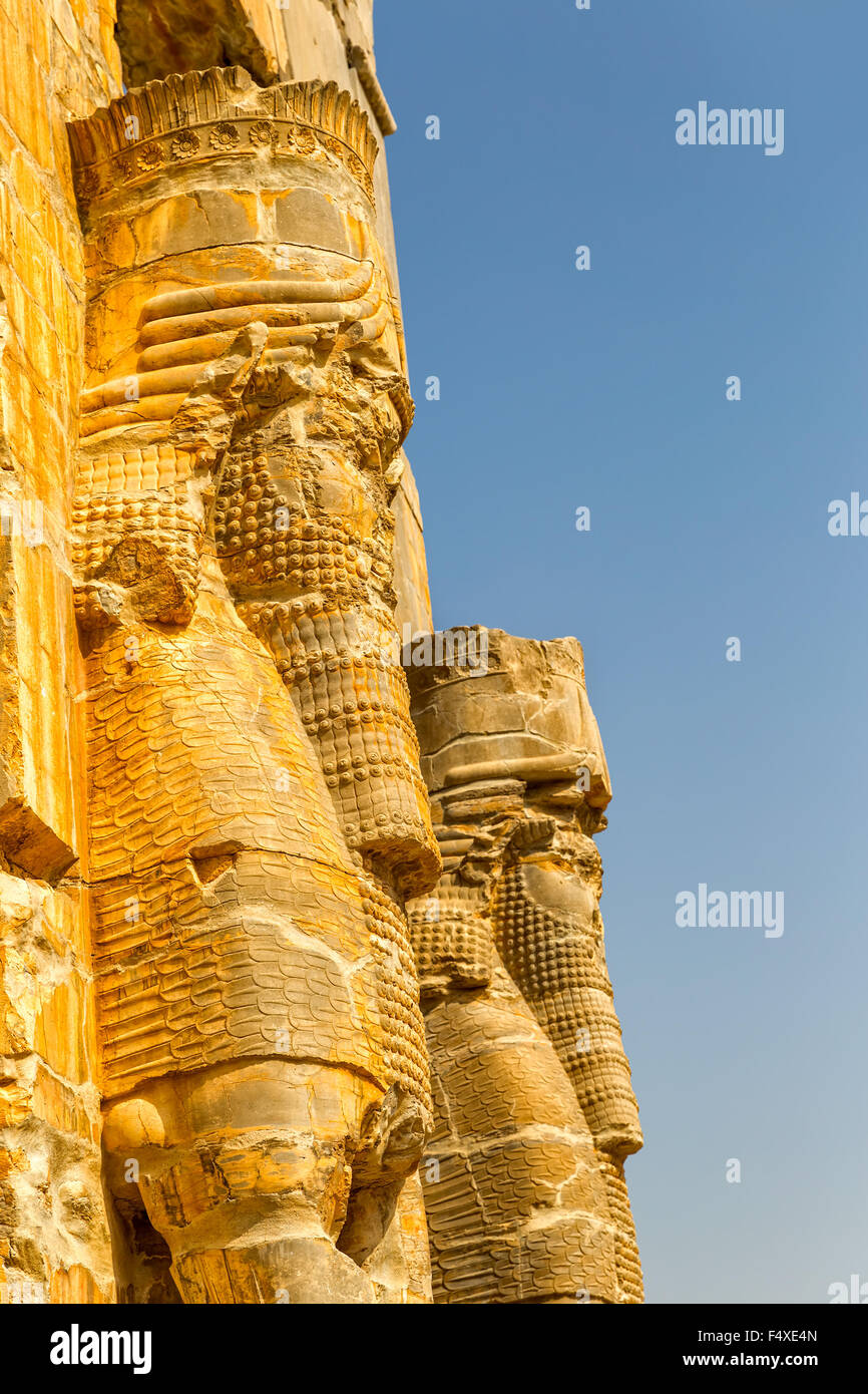 Persepolis Lamassu statues Stock Photo - Alamy