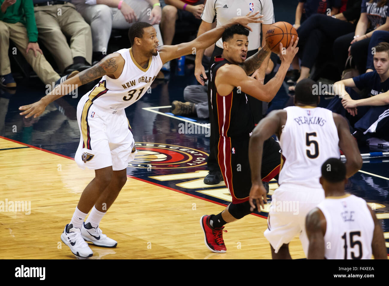 New Orleans, LA, USA. 23rd Oct, 2015. Miami Heat guard Gerald Green (14 ...